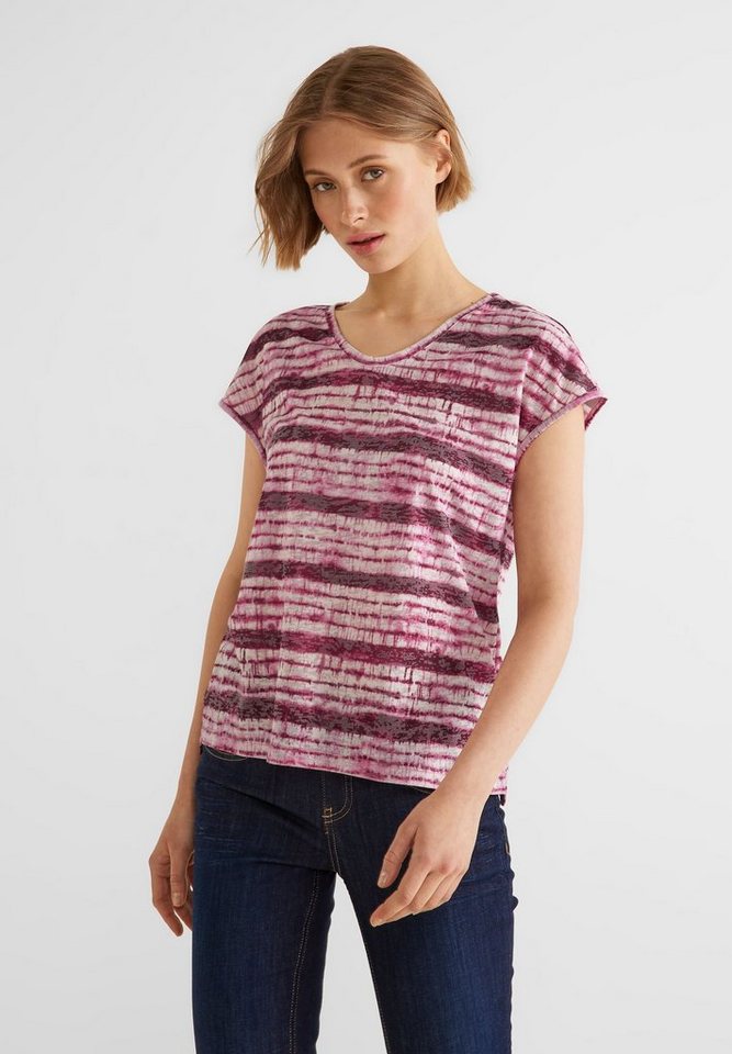 Street One T Shirt Mit Abgerundetem V Ausschnitt Abgerundeter V Ausschnitt