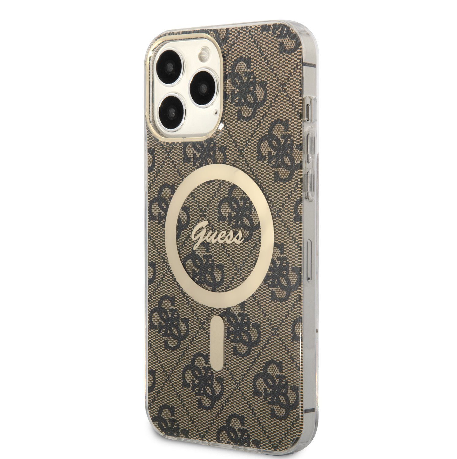 Guess Handyhülle Guess 4G IML MagSafe Case für iPhone 13 Pro Max Braun ...