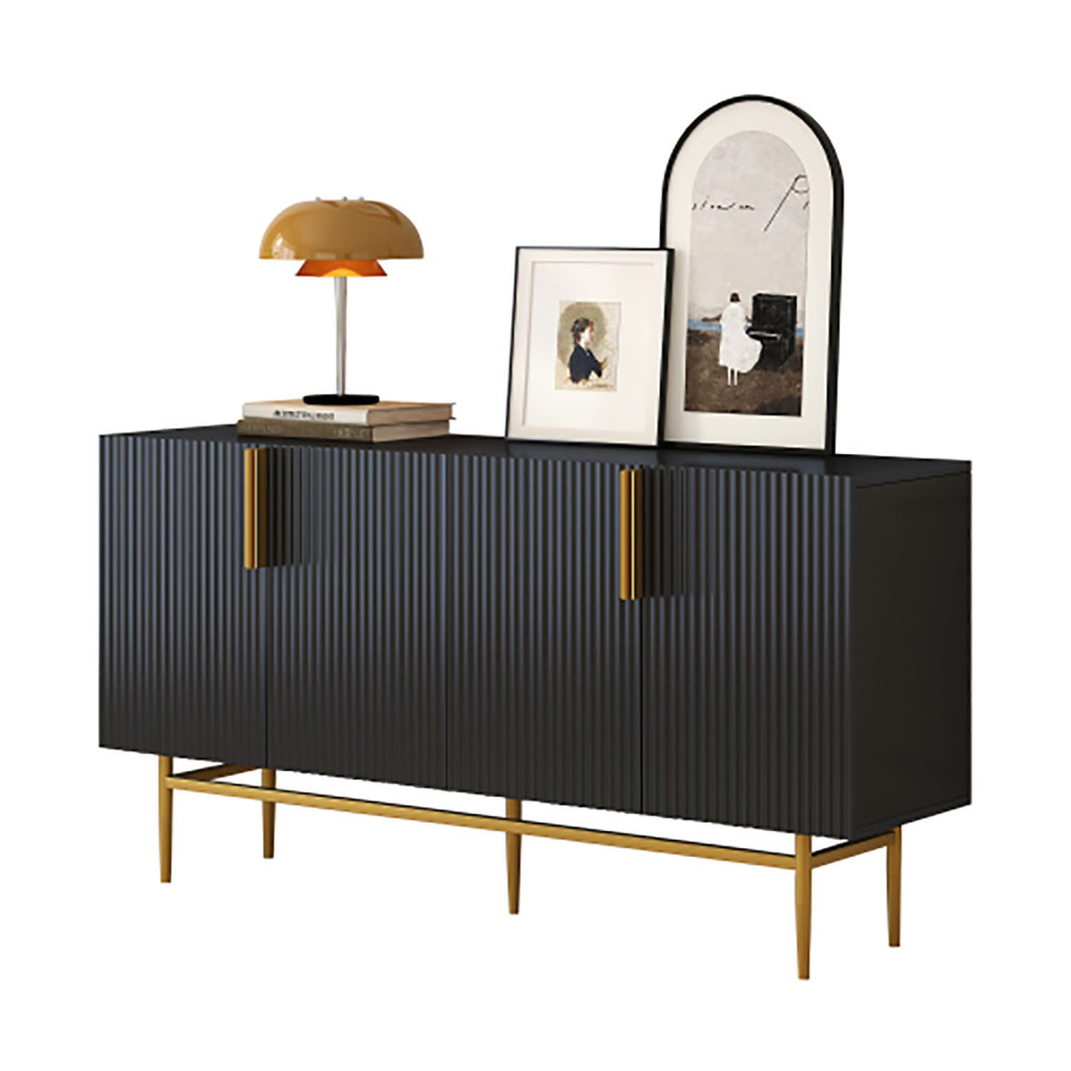 Outmax Sideboard Modernes Sideboard Mit 4 Türen Metallgriff Für