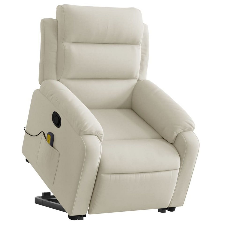 Vidaxl Sessel Massagesessel Mit Aufstehhilfe Creme Samt 1 St