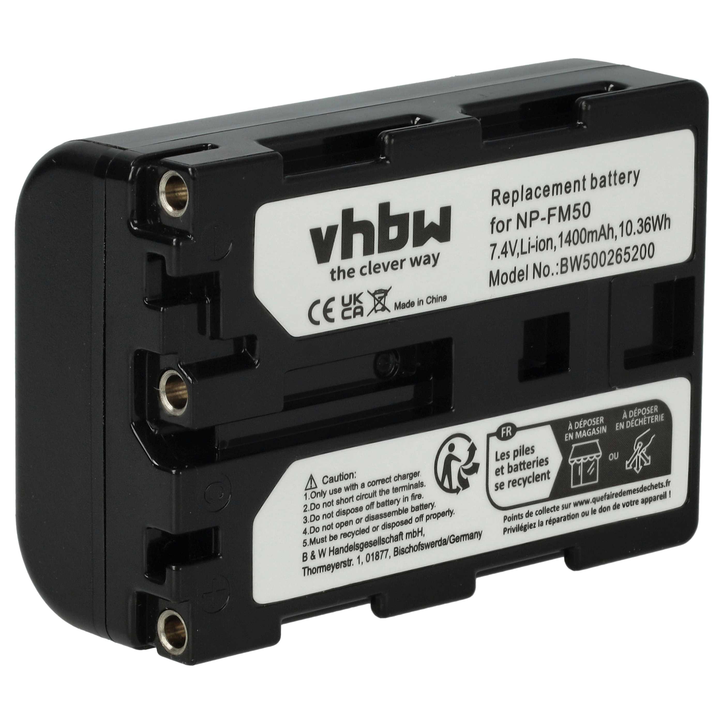 vhbw passend für Trotec IC120, IC60, IC100, IC80 Camcorder (1400 mAh, 7,4 Kamera-Akku Li-Ion ...