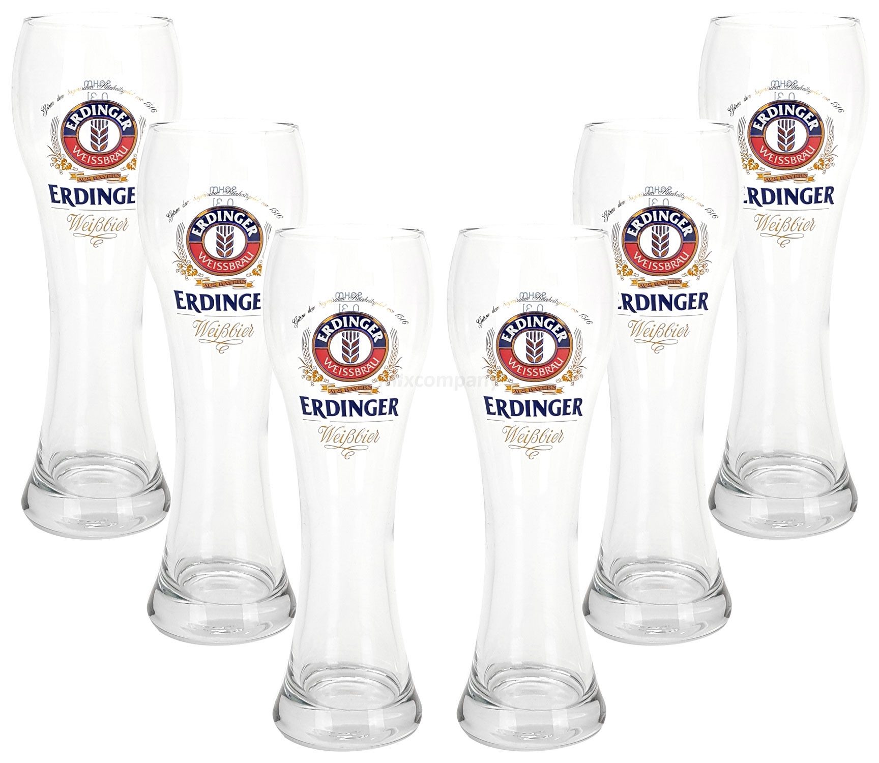 Mixcompany Bierglas Erdinger Weißbier Bierglas Bier Glas Gläser Set - 6x Biergläser 0