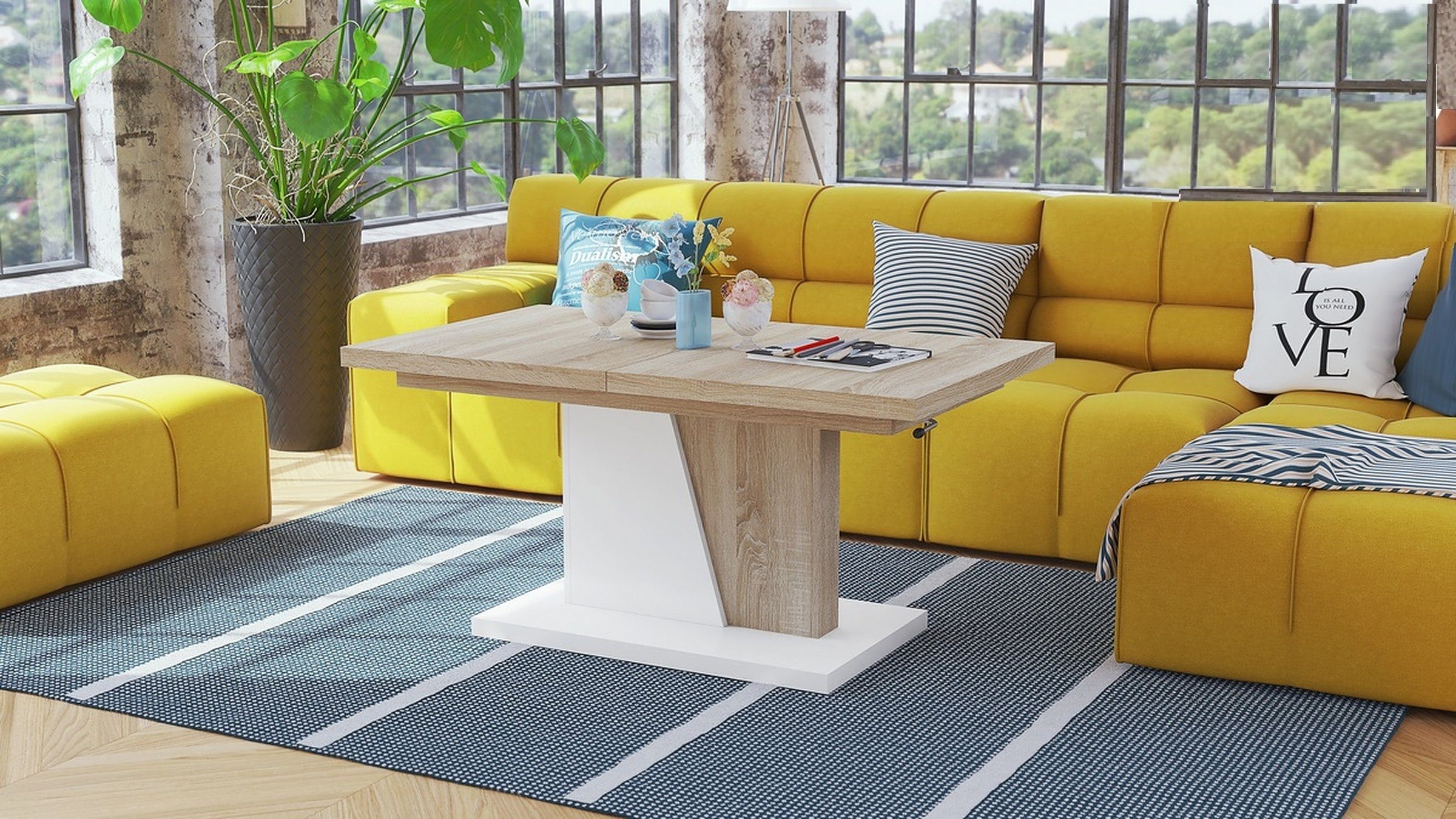 Elegantes Mazzoni Couchtisch Hhenverstellbar Ebenbild