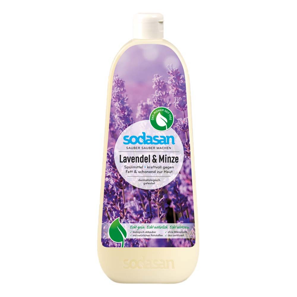 Sodasan Spülmittel - Lavendel & Minze 1L Geschirrspülmittel, Naturprodukt