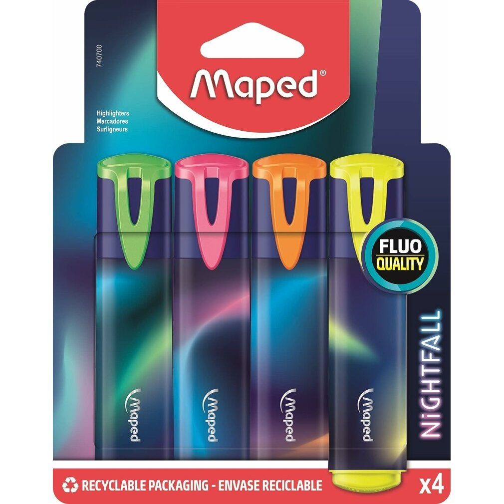 MAPED Marker 4 NIGHTFALL Textmarker farbsortiert
