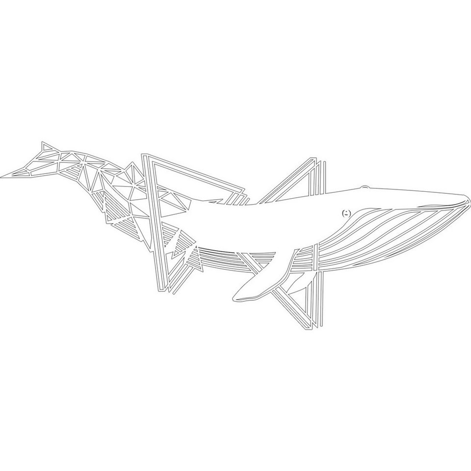 Jumpeak Wanddekoobjekt Linie Walfischmetall Wanddekoration