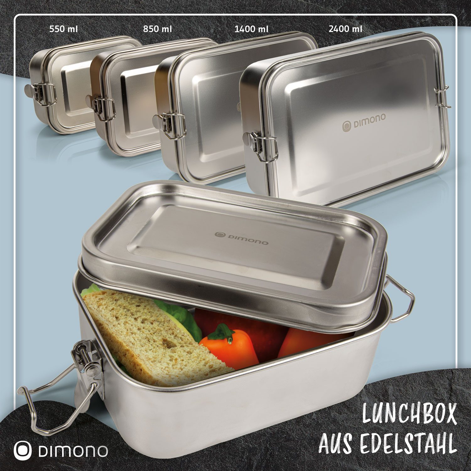Dimono Lunchbox Brotdose, (Auslaufsichere Bento-Box, Brotzeit-Dose aus ...