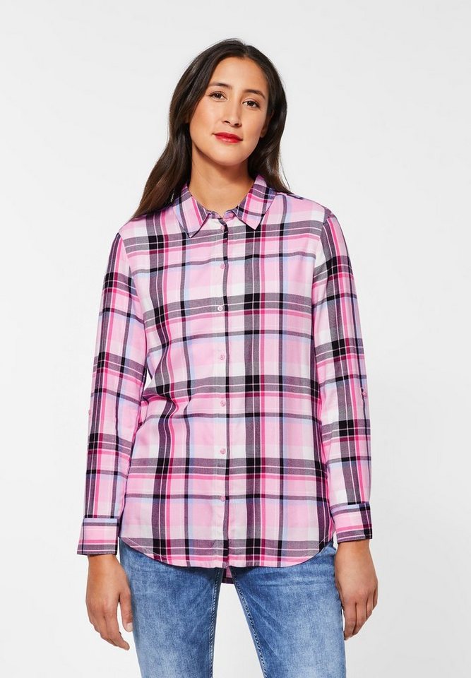 Street One Longbluse Aus Softer Viskose Longbluse Mit Karomuster
