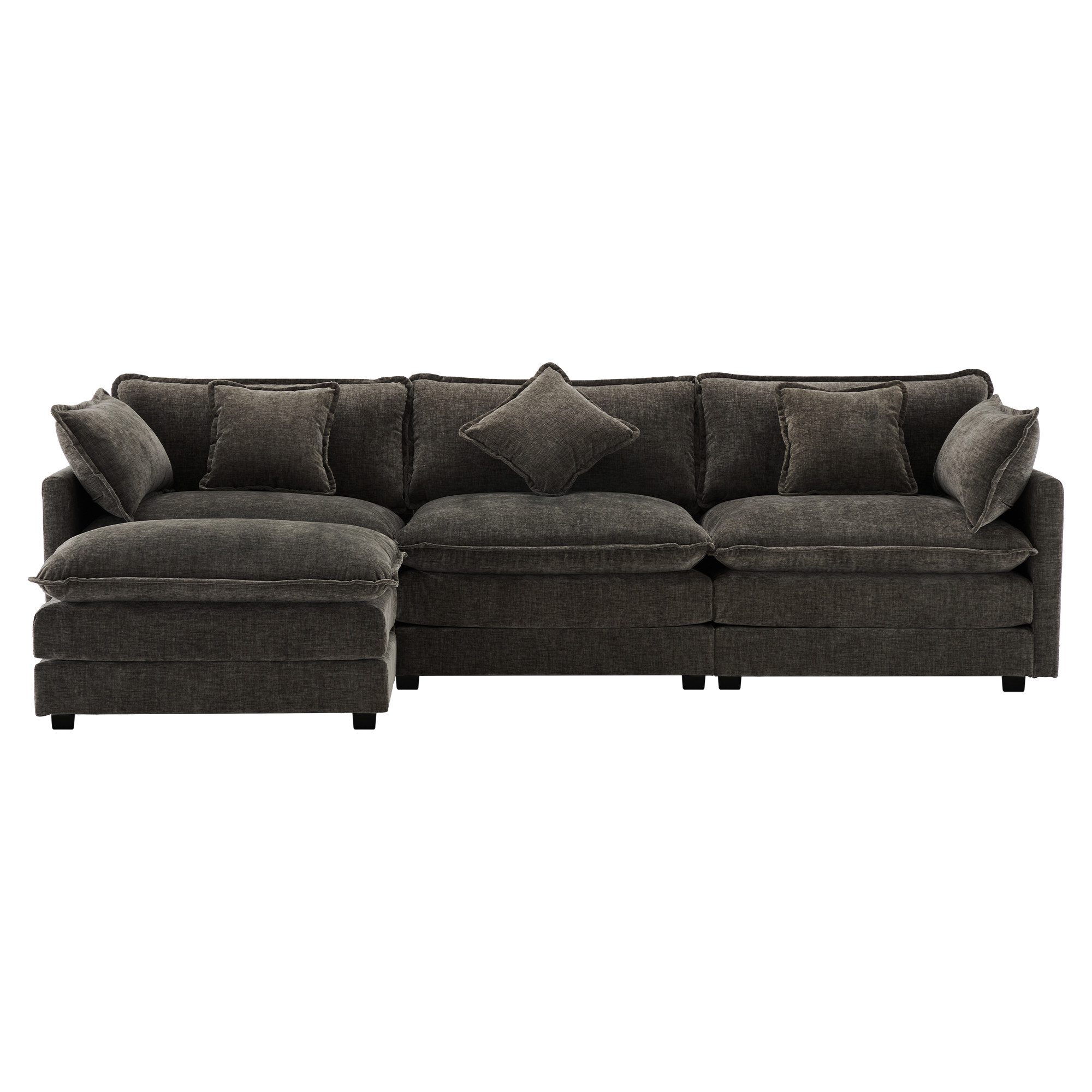 Ideasy Sofa Moderne Ecksofa Mit Fußstütze L Förmiges Polstersofa