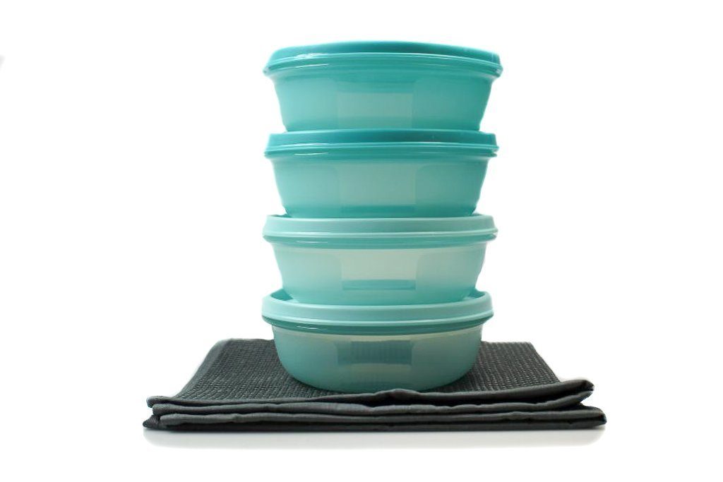 TUPPERWARE Back-Set Hit-Parade 300ml hell (2) + dunkel (2) + GLASTUCH