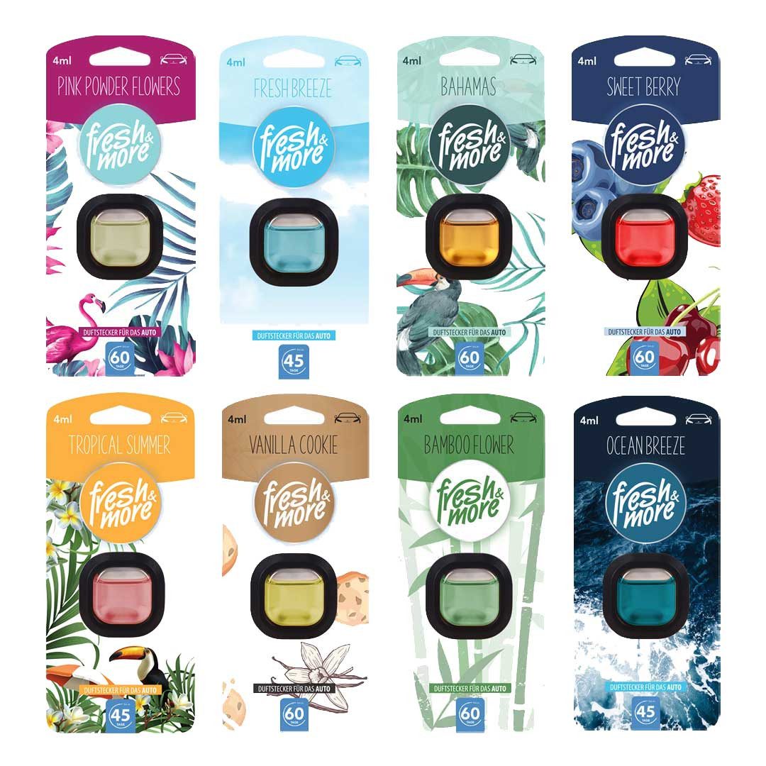 fresh & more Raumduft Auto-Lufterfrischer Clips Mix Pack (6x 4ml) (6-St)