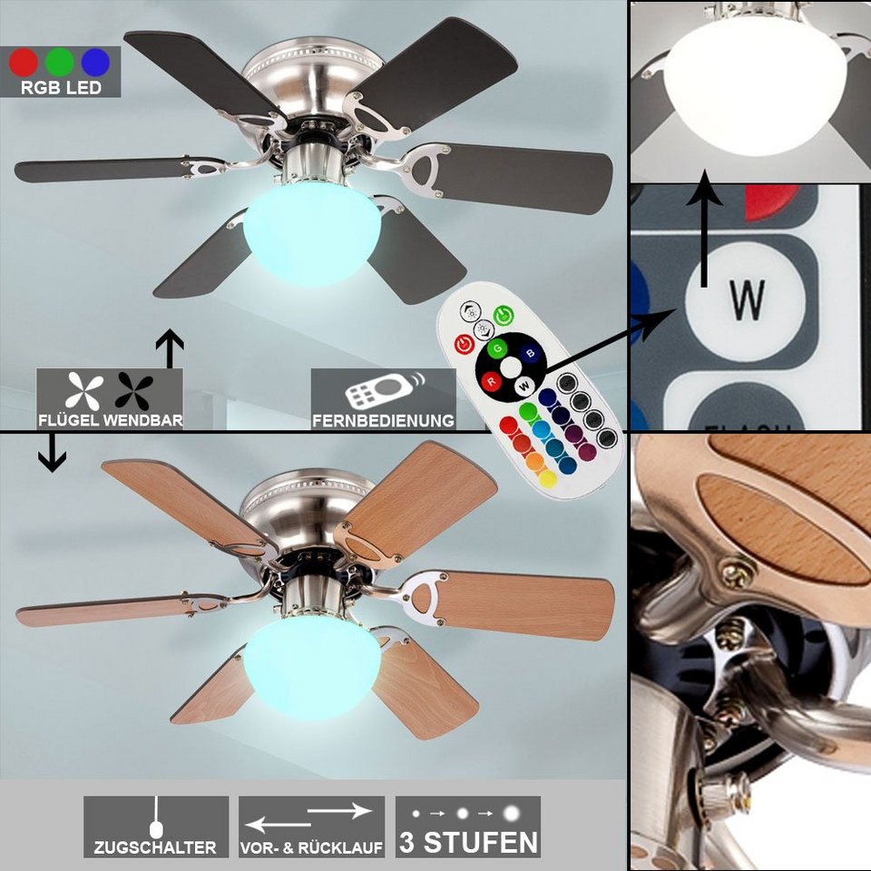 Etc Shop Deckenventilator Led Deckenventilator Mit Rgb Farbwechsler