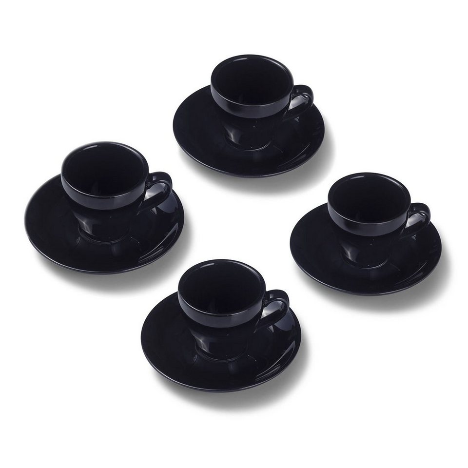 Terra Home Espressotasse Extra Dickwandiges Espressotassen Set Schwarz