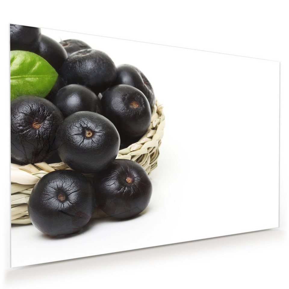 Primedeco Glasbild Wandbild Beeren In Schüssel Mit Aufhängung Früchte