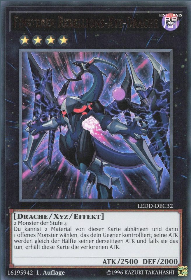 Recollectibles Sammelkarte Yugioh Karte Finsterer Rebellions Xyz Drache