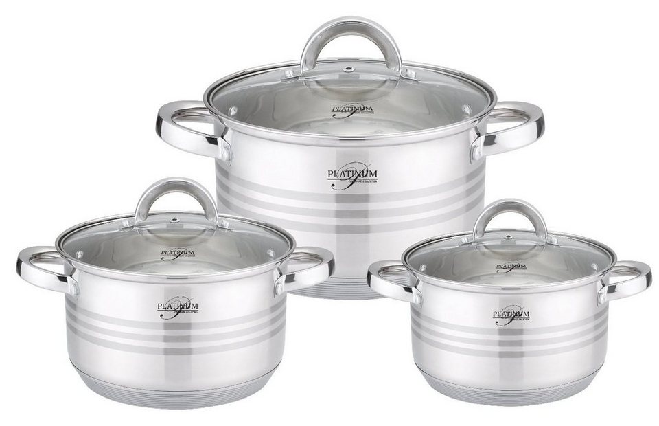 Platinum Topf Set Kochtopf Topfset Mit Glasdeckel Induktion Platinum