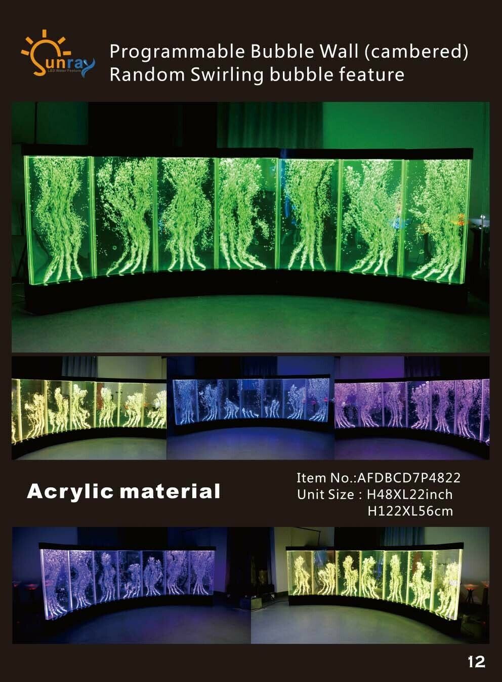 Jvmoebel Wandpaneel Wandpaneel Wasserblasen Led Wände Designer Wasser