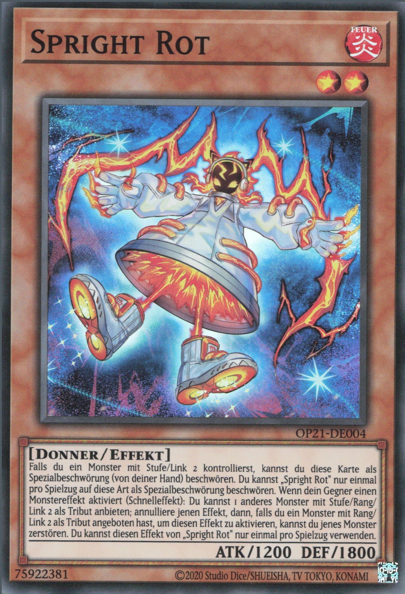 Recollectibles Sammelkarte Yugioh Karte Spright Rot Deutsch Yu Gi Oh