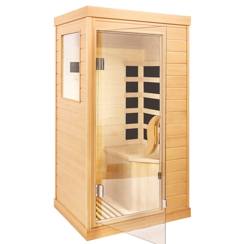 HomeMiYN Infrarotkabine Infrarotkabine Infrarotsauna für Zuhause 1 Person Trockensaunaraum