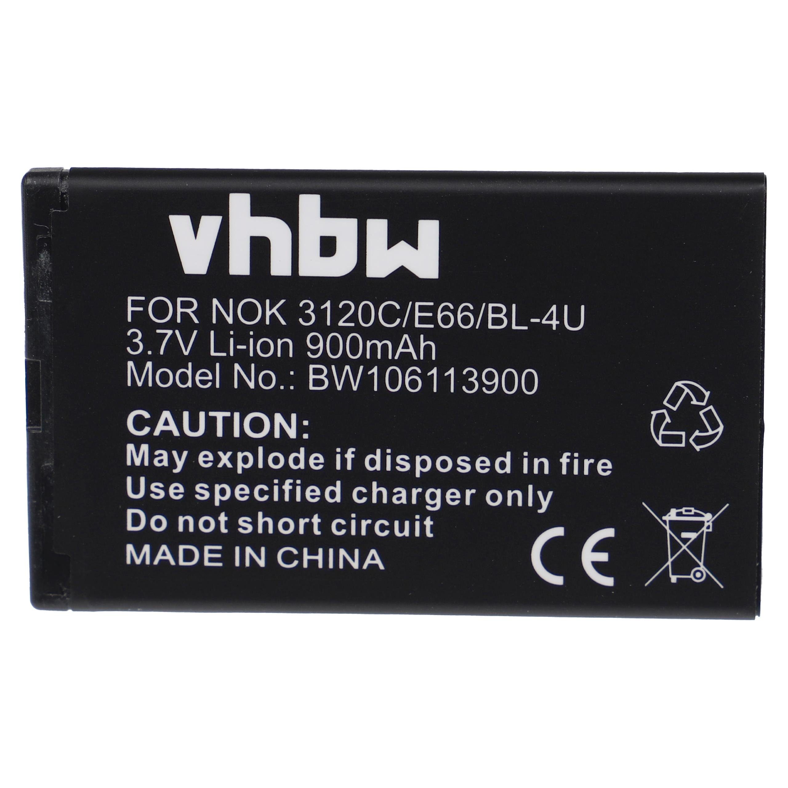 vhbw passend für Nokia N515, E75, E66 Mobilfunk (900 mAh, 3,7 V, Li-Ion) Smartphone-Akku Akku Li ...