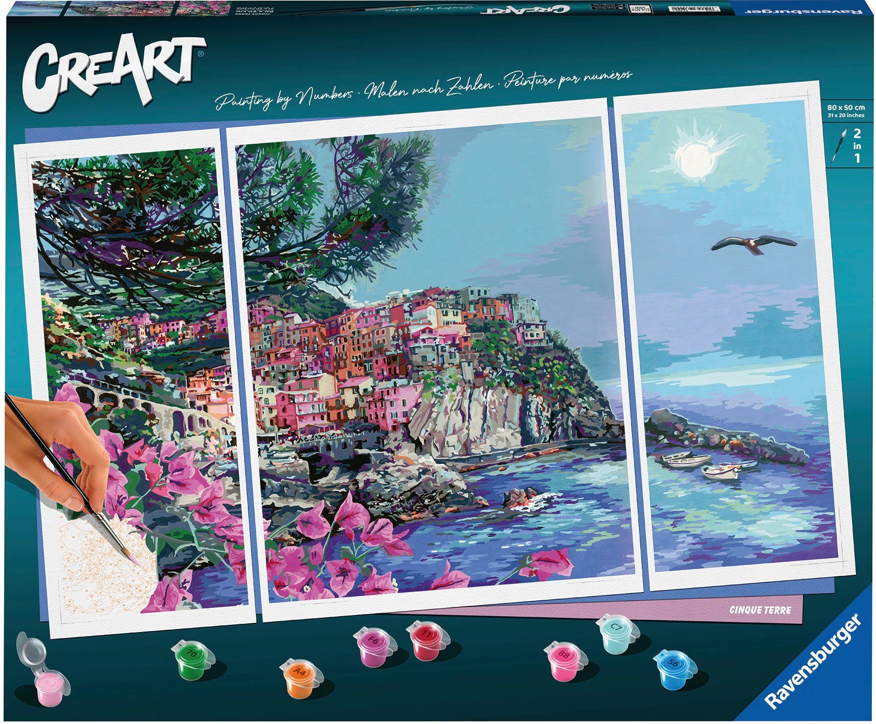 Ravensburger Malen nach Zahlen CreArt, Cinque Terre, Made in Europe