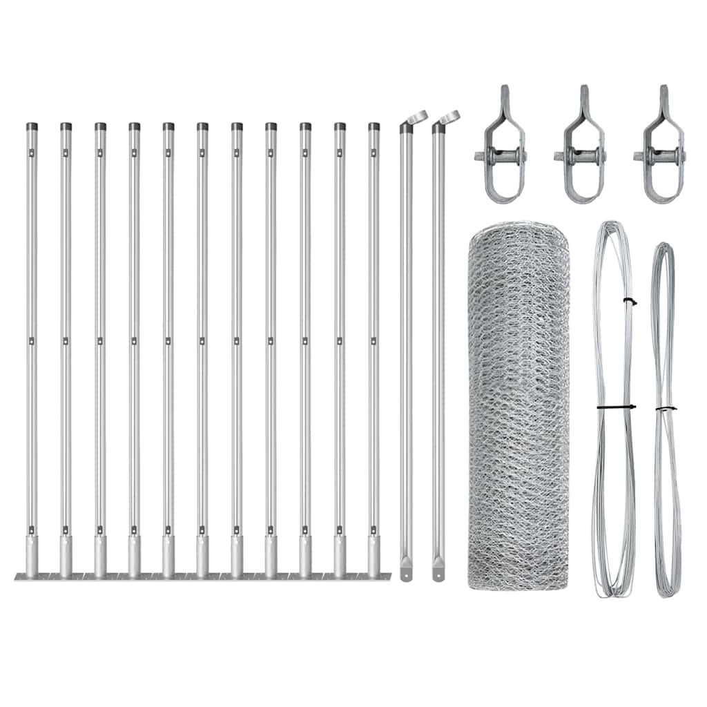 vidaXL Gartenzaun Geschweißter Drahtzaun mit Betonfundament 25 x 0,6 m ...