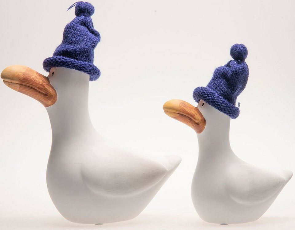 Valentino Wohnideen Tierfigur Möve Mats Set 2 St Mit Mütze Aus