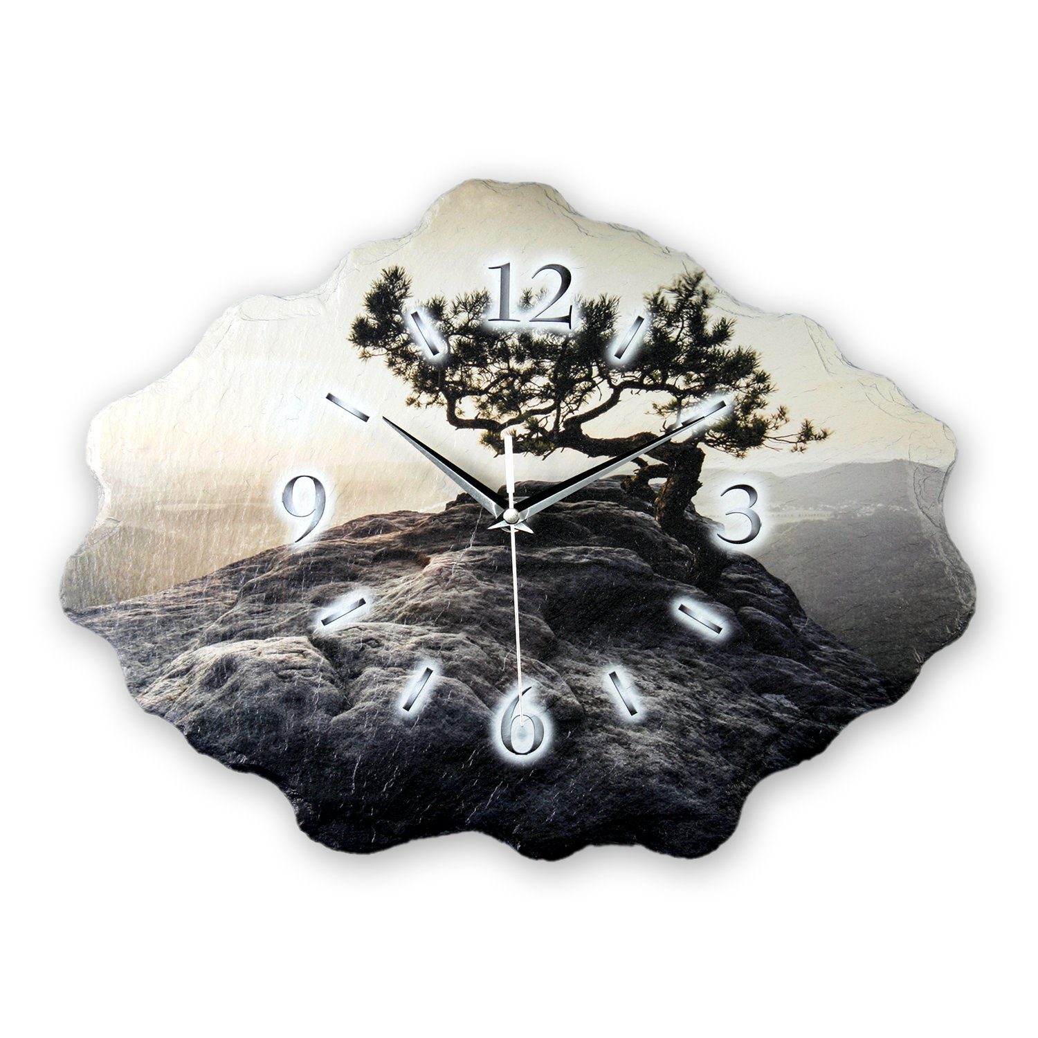 Kreative Feder Wanduhr Design Wanduhr Aus Stein Beton „einsamer Baum