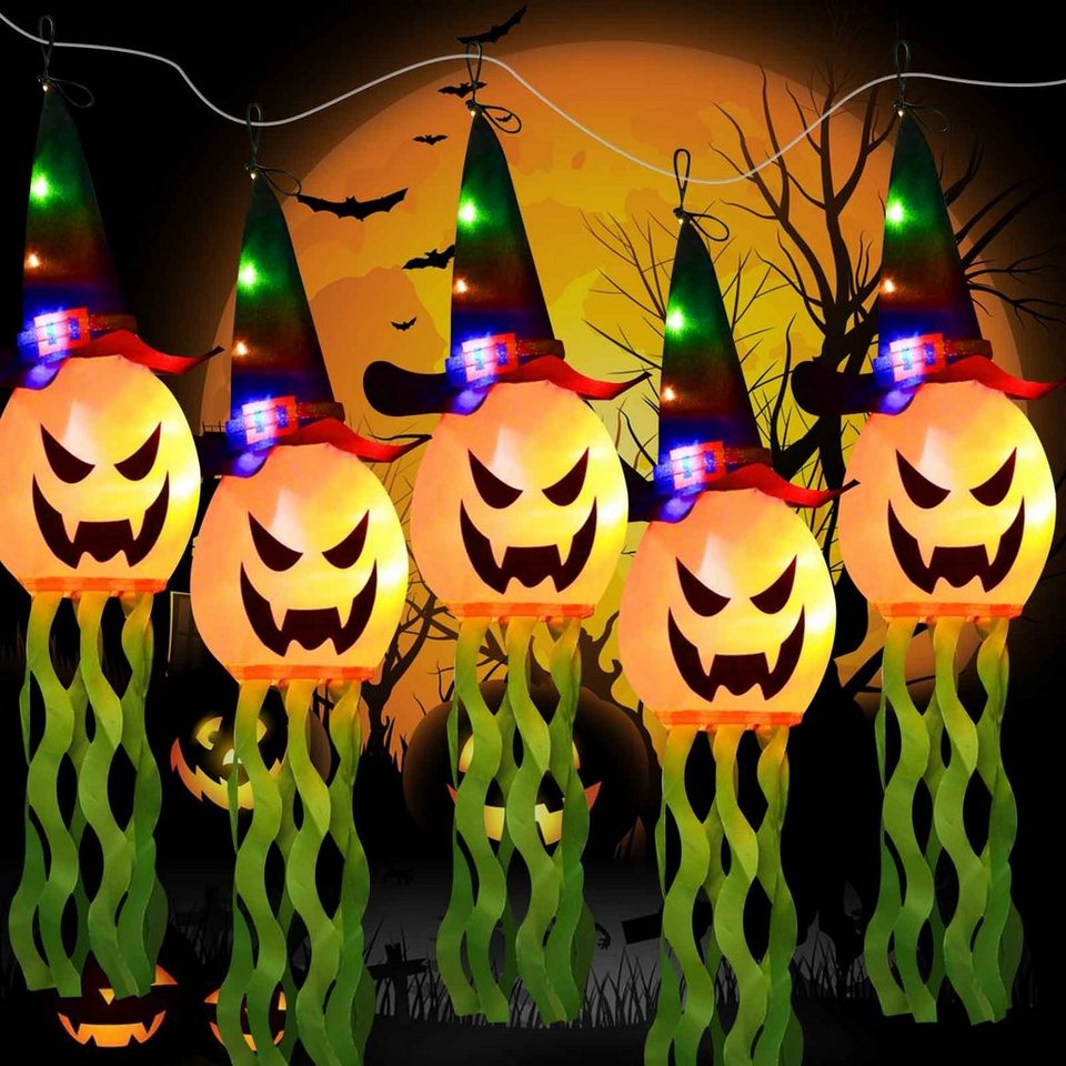 Mupoo Lichterkette Halloween Kürbis Laternen Deko Led Lichterkette