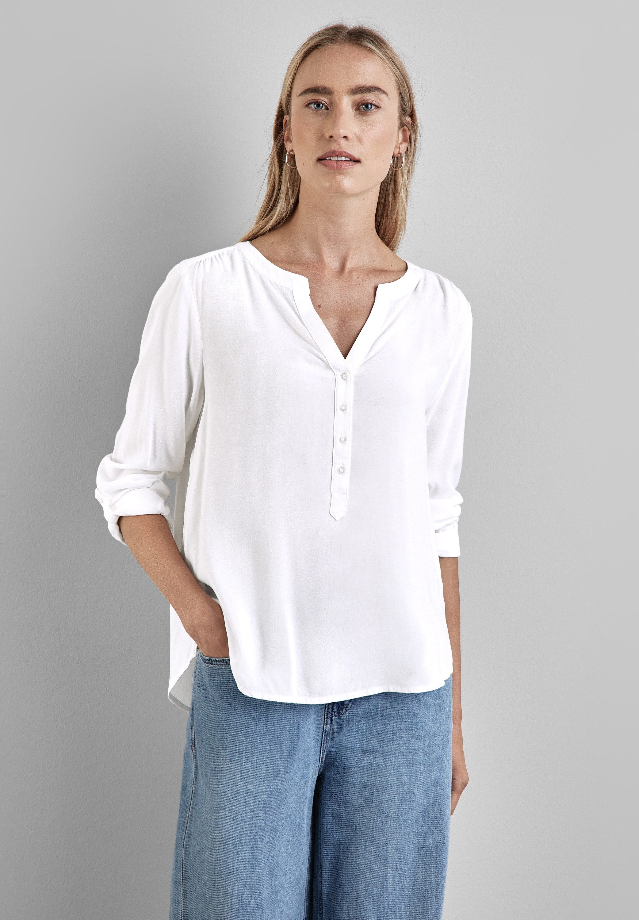 Street One Langarmbluse Aus Softer Viskose Feine Feminine Raffungen