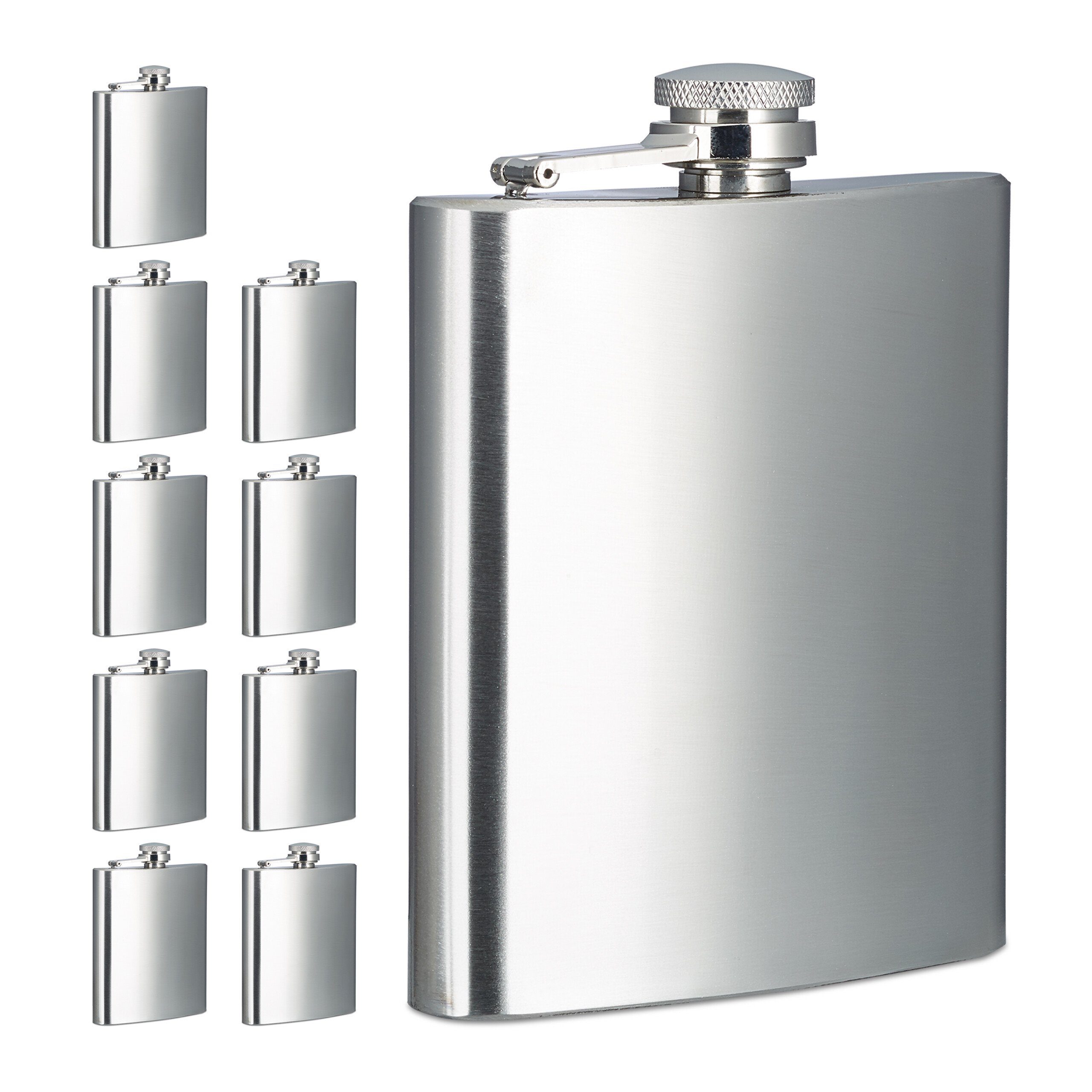 relaxdays Flachmann Flachmann 10er Set 200ml