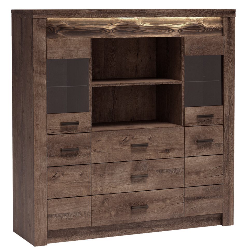 Lomadox Highboard Ingenio 161 Kommode Hochkommode Sideboard Anrichte