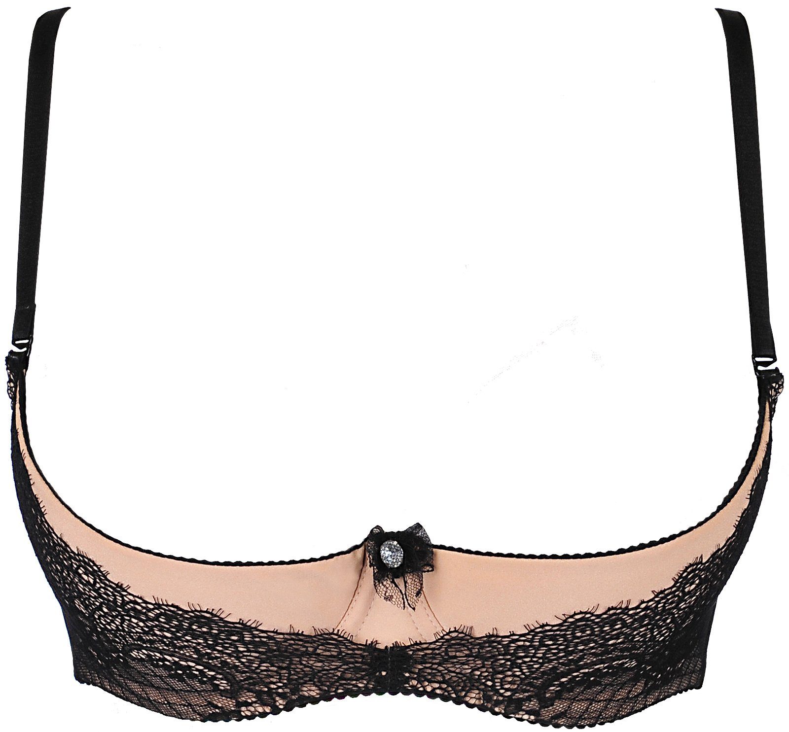 Axami Ouvert-BH Offener BH schwarz-beige mit Spitze brustfrei mit ...