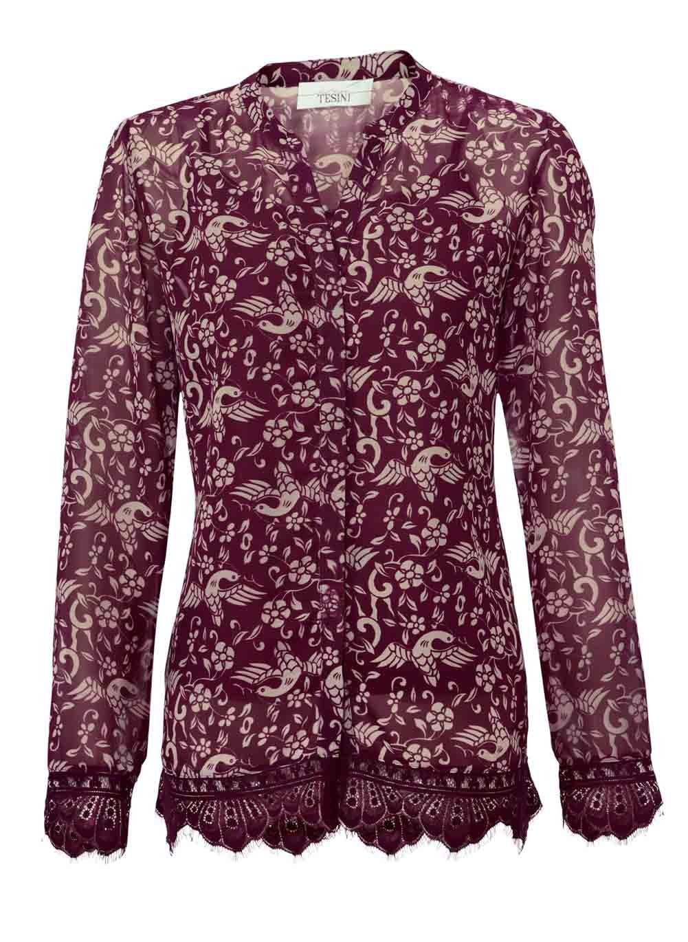 Heine Druckbluse Linea Tesini Damen Designer Druckbluse Und Top Beere