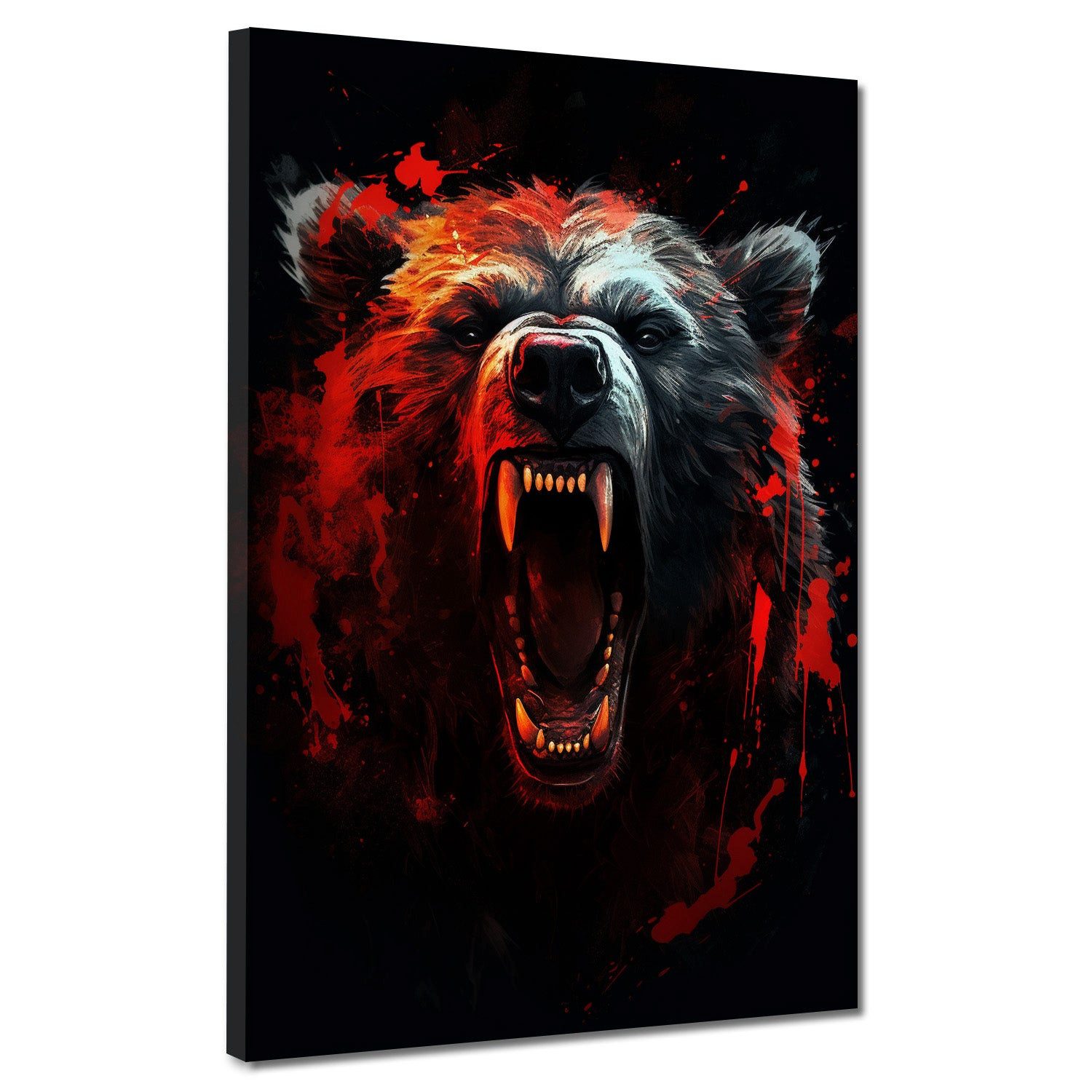 Artedinoi Leinwandbild Bär Splash Pop Art Leinwandbild Wandbild