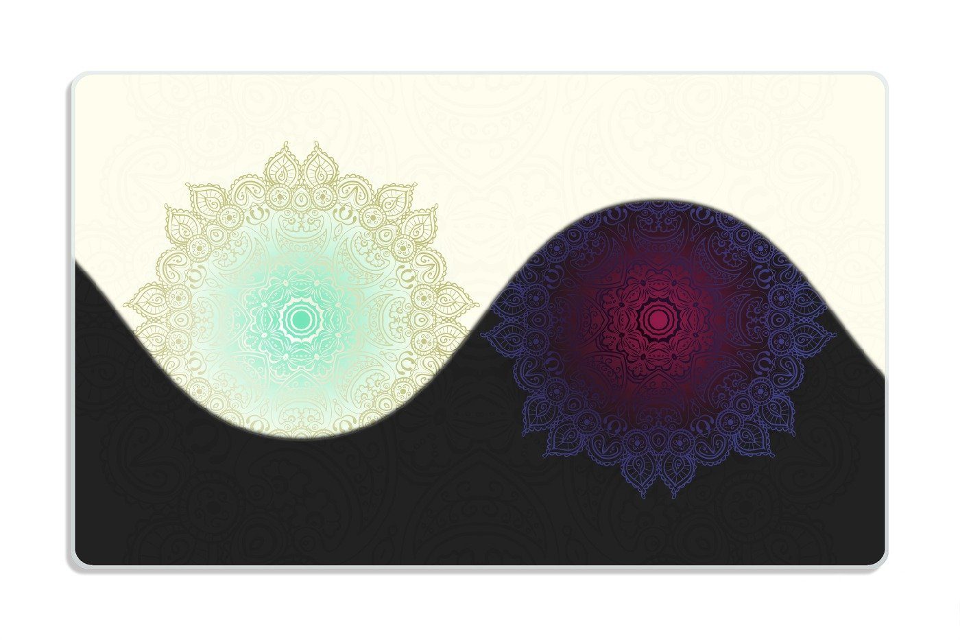 Wallario Frühstücksbrett Mandalas Yin Yang Esg Sicherheitsglas