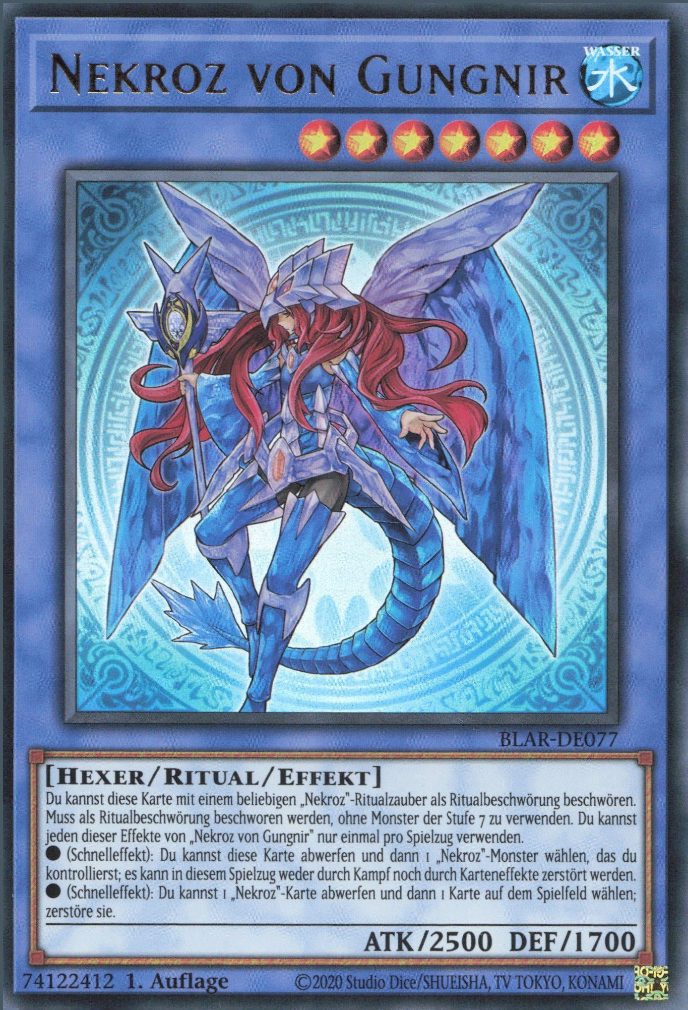 ReCollectibles Sammelkarte YuGiOh Karte Nekroz von Gungnir deutsch, Yu-Gi-Oh! Karte BLAR-EN077 ...