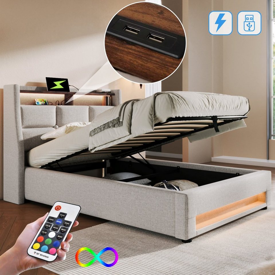 Redom Polsterbett Jugendbett Mit Usb Ladeanschluss Jugendbett