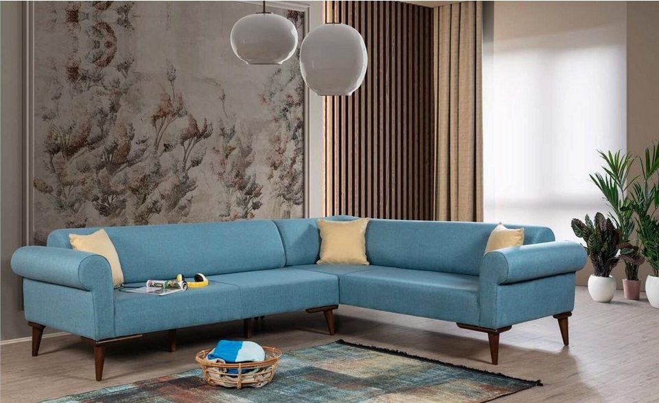 Jvmoebel Ecksofa Möbel Ecksofa Holz Couch Wohnzimmer Sofa L Form Möbel