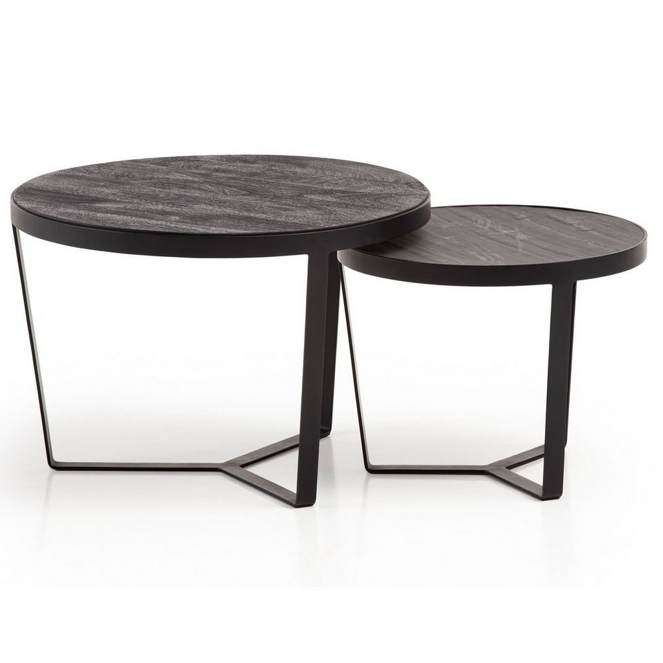 Finebuy Satztisch Fb55611 Couchtisch 2er Set Akazie Massivholz
