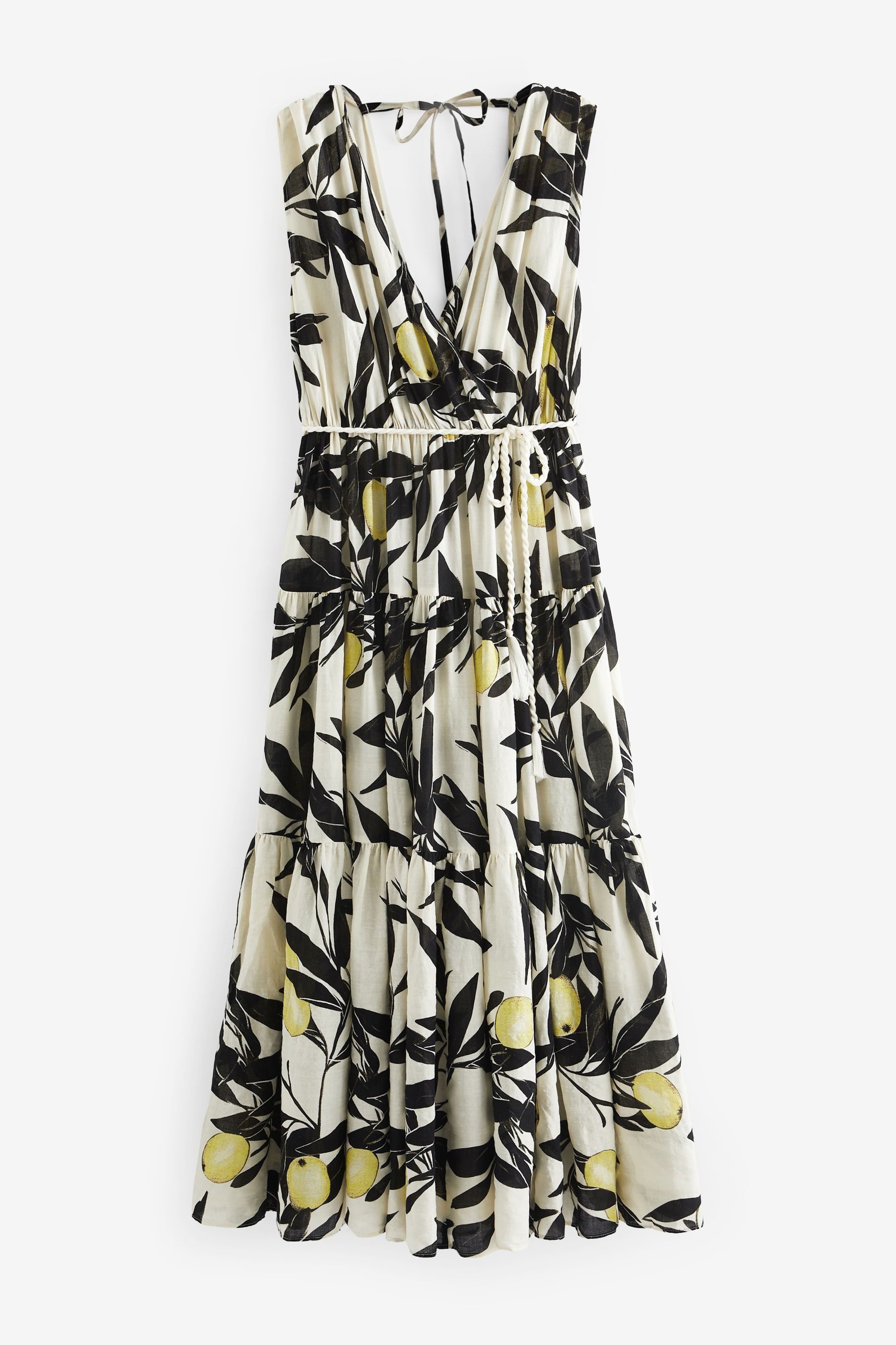 Next Maxikleid Ärmelloses Maxikleid Mit V Ausschnitt Und Gürtel 1 Tlg