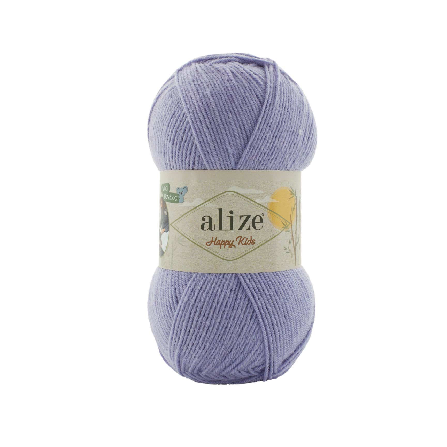 Alize 100g Alize Happy Kids Viskose Klassikgarn Strickgarn Häkelgarn Häkelwolle, 310 m, 257 lavendel