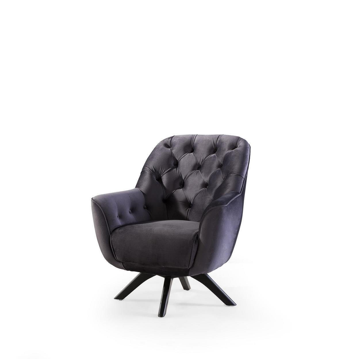 Jvmoebel Chesterfield Sessel Sessel Modern Schwarzer Farbe Wohnzimmer