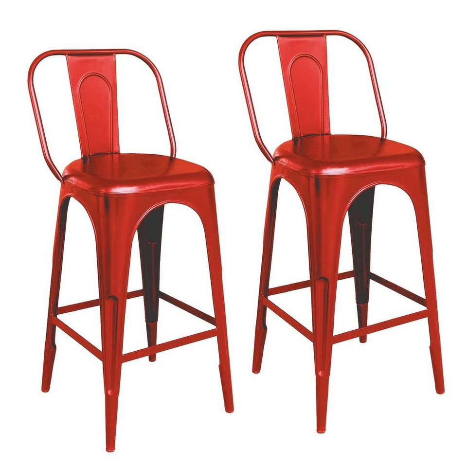 Dynamic24 Barhocker 2 St 2er Set 2x Metall Barstuhl Barhocker Bar