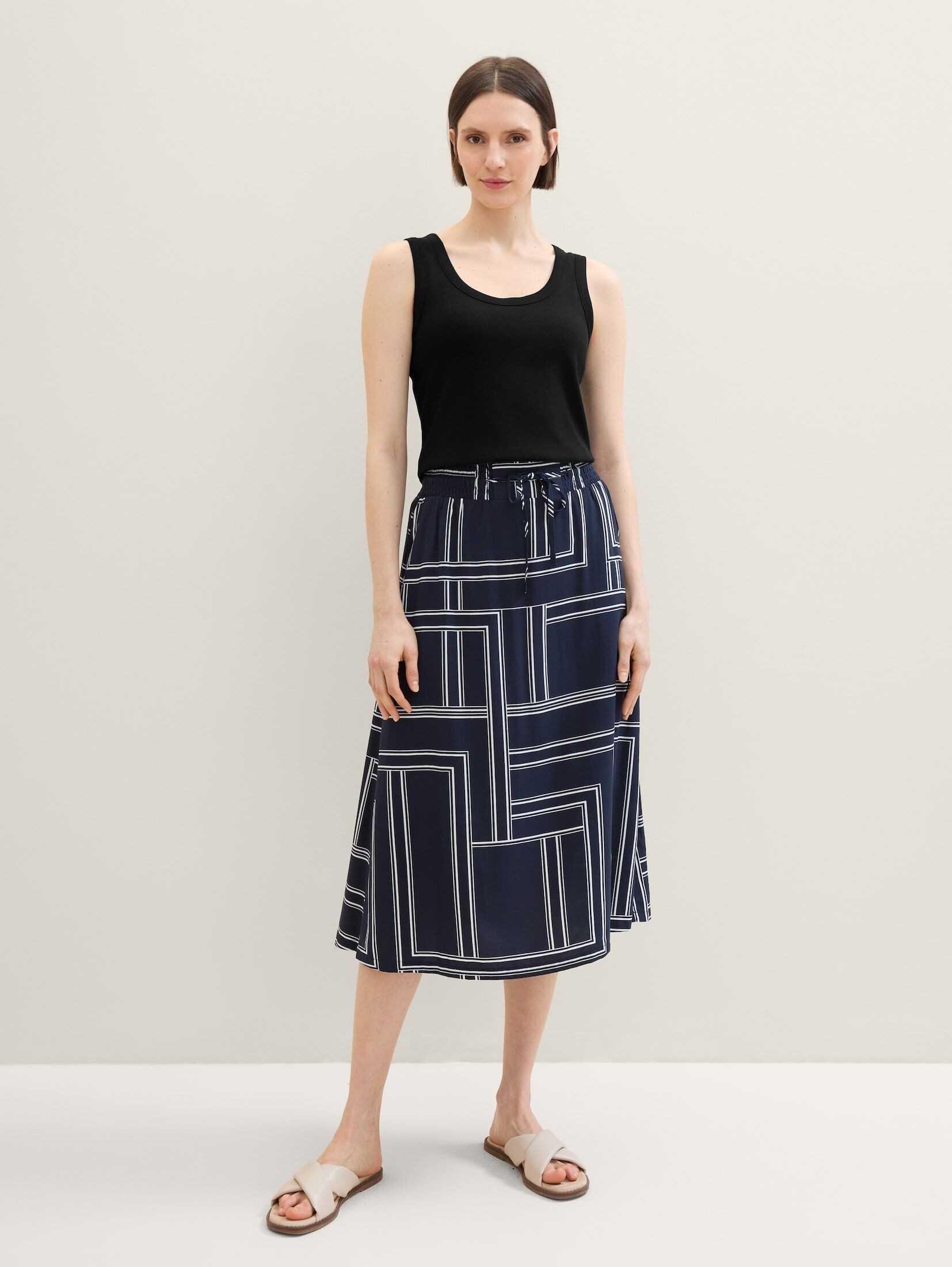 Tom Tailor Sommerrock Midi Rock Mit Print