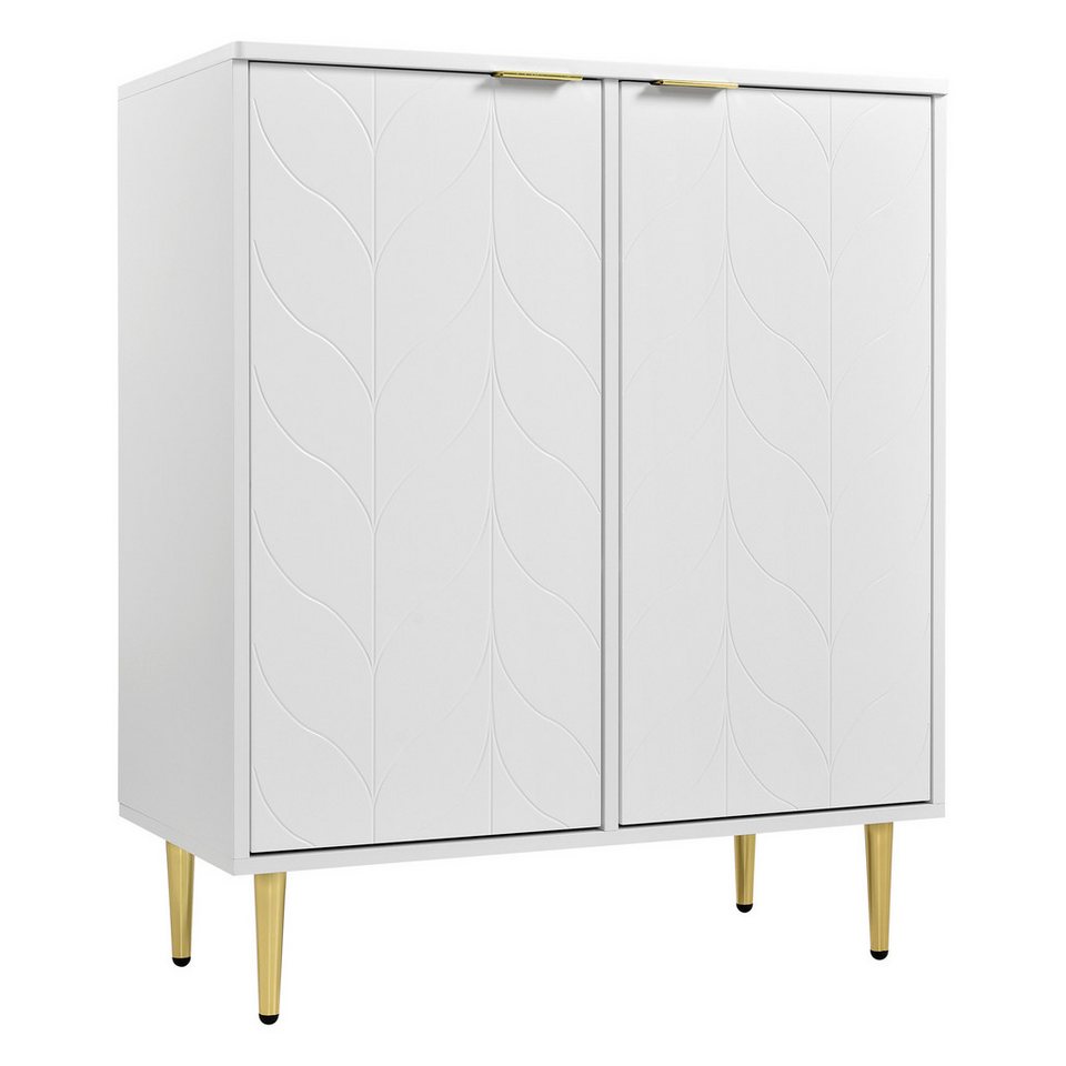 Modfu Sideboard Kommode Mit Blumenmuster 3 Einlegeböden6 Fächer2