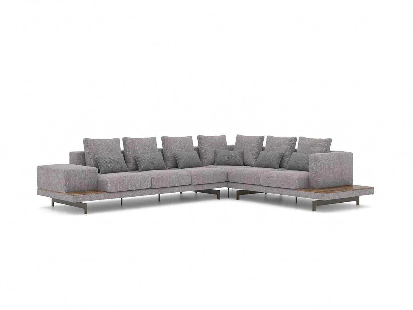 Jvmoebel Ecksofa Designer Neu Ecksofa L Form Grau Textil Möbel