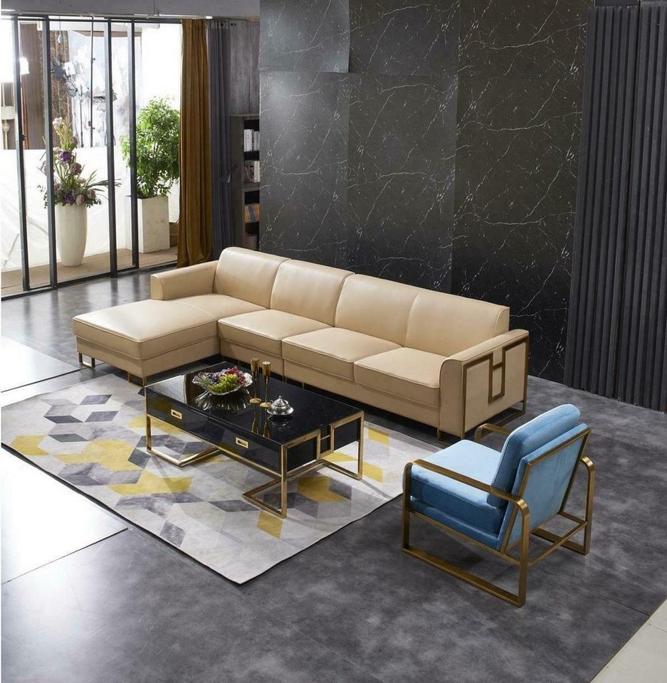 Jvmoebel Wohnzimmer Set Modernes Sofa Ecksofa L Form Sessel Couchtisch