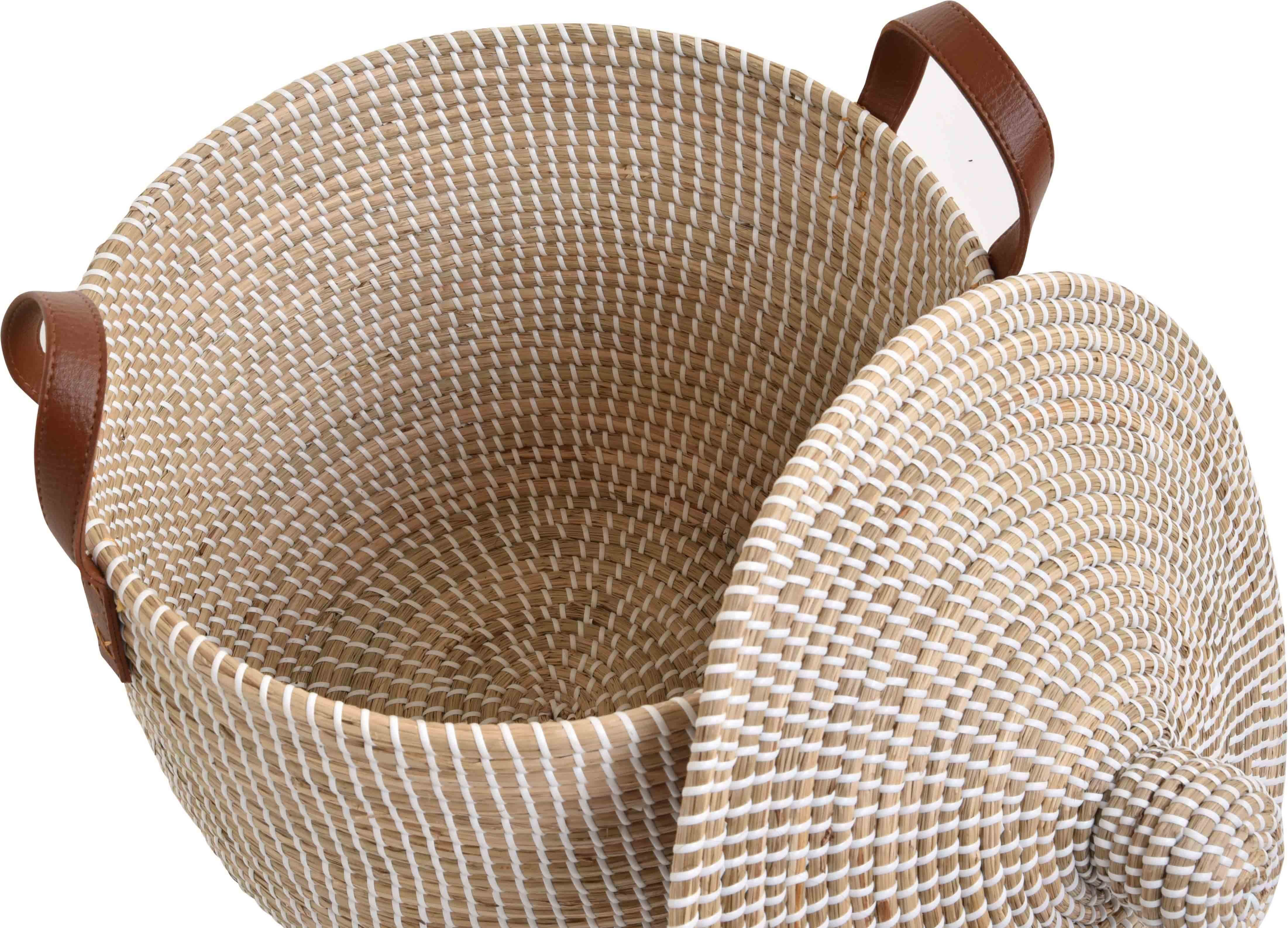 Krines Home Aufbewahrungskorb Handgearbeiteter Seegras Dekokorb mit ...