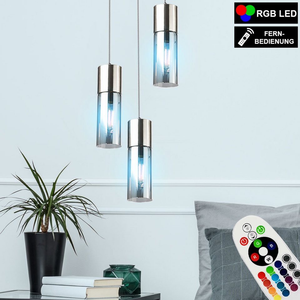 Etc Shop Pendelleuchte Decken Pendel Lampe Fernbedienung Zylinder Glas